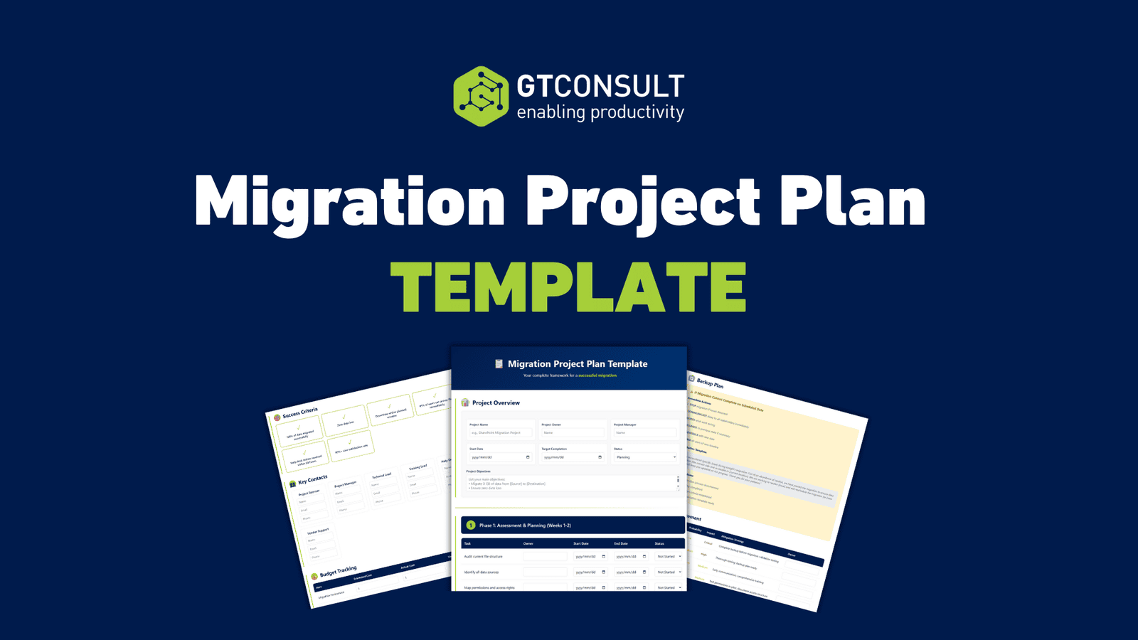 Download our Migration Project Plan Template | GTconsult